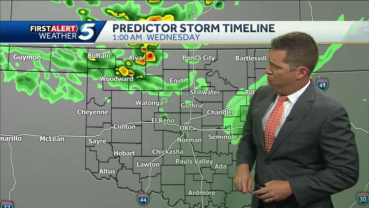 Storm timeline for tonight