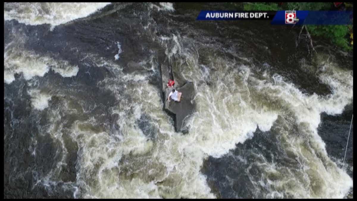 Raw video: Drone captures river rescue