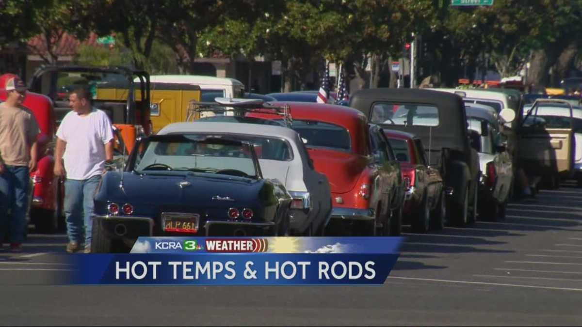 Hot rods line the streets of downtown Modesto