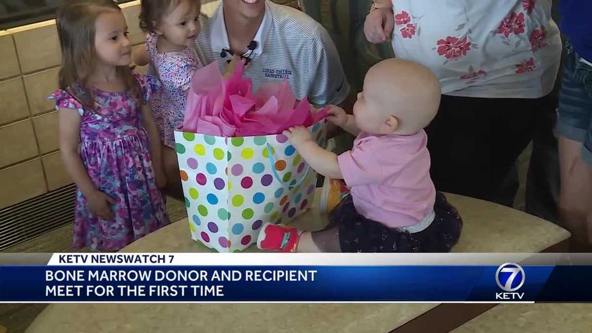 Bone marrow donor meets recipient for the first time