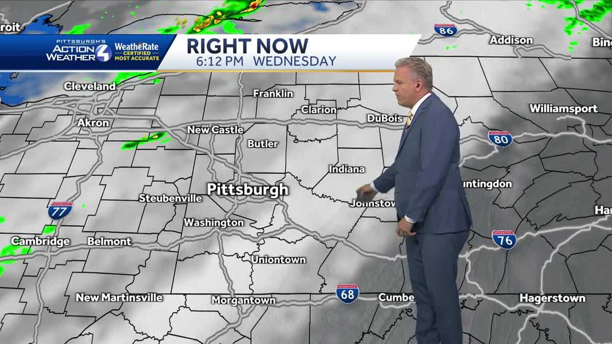 Cool front rolling into Pittsburgh