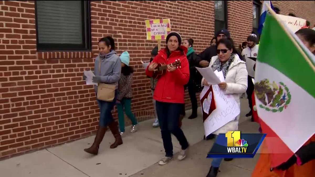 Video: Hundreds march for immigrants in Baltimore