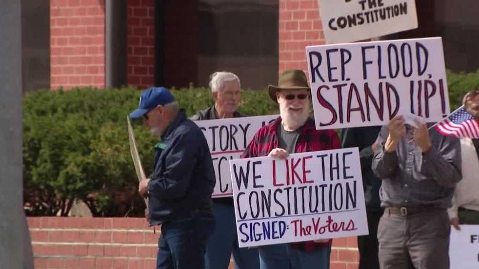 Nebraska Rep. Mike Flood: Protest held outside office before town hall