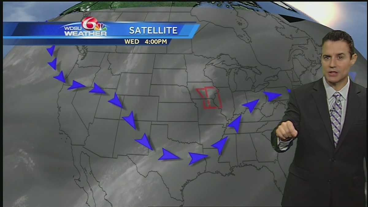 Wednesday evening: incoming cold front to bring cooler conditions