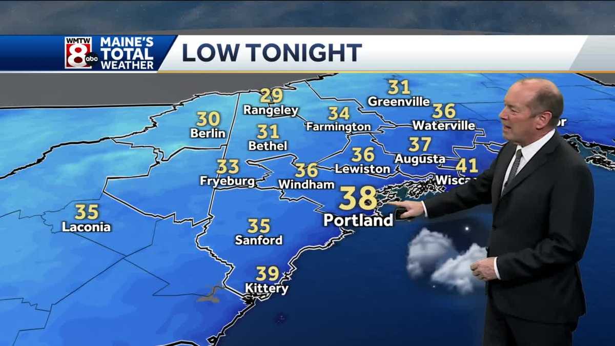 A mild night under mostly cloudy skies