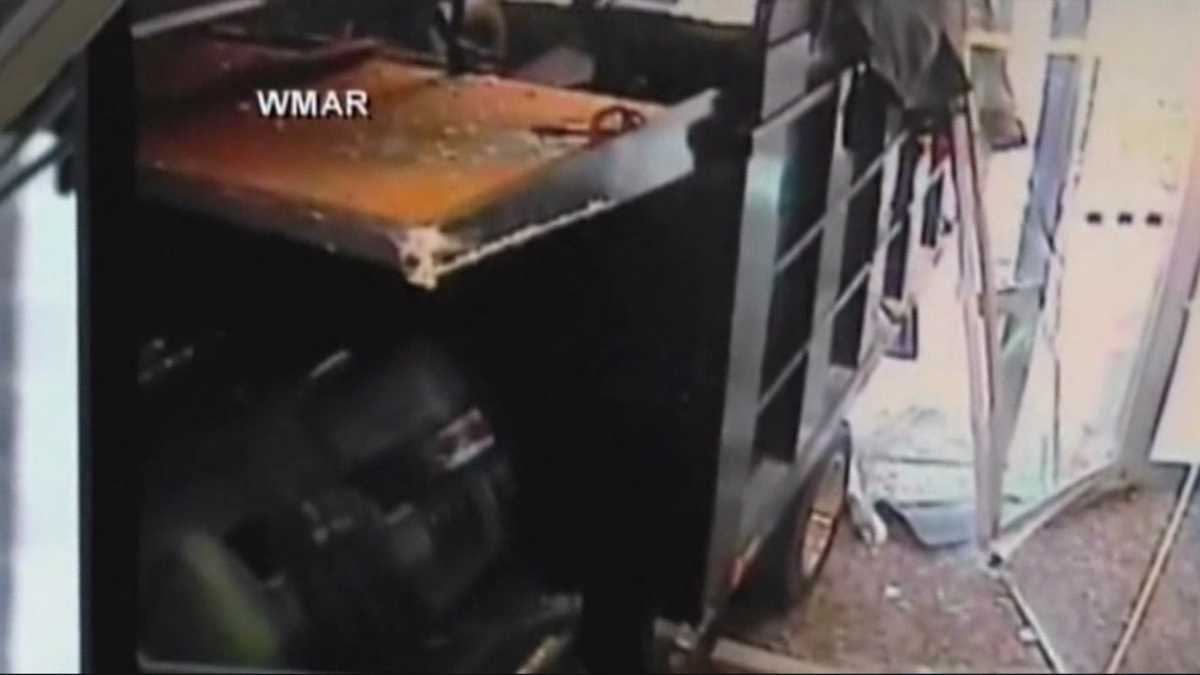New video shows moment truck crashes into TV station