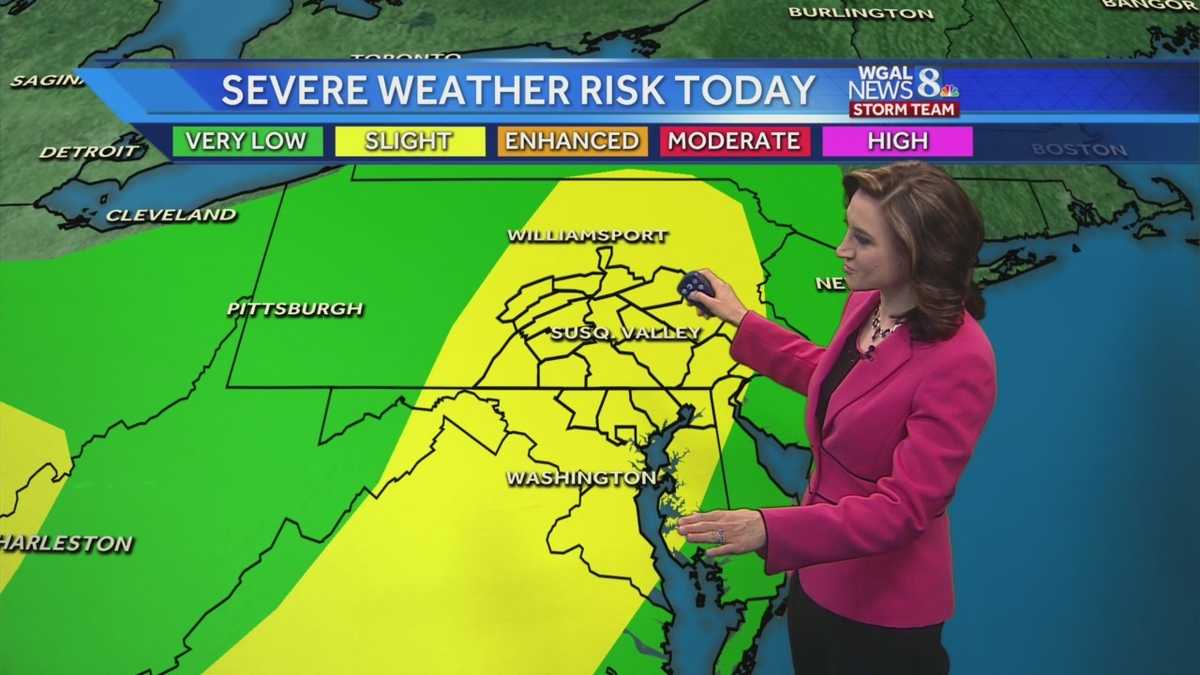 Slight risk of severe weather today