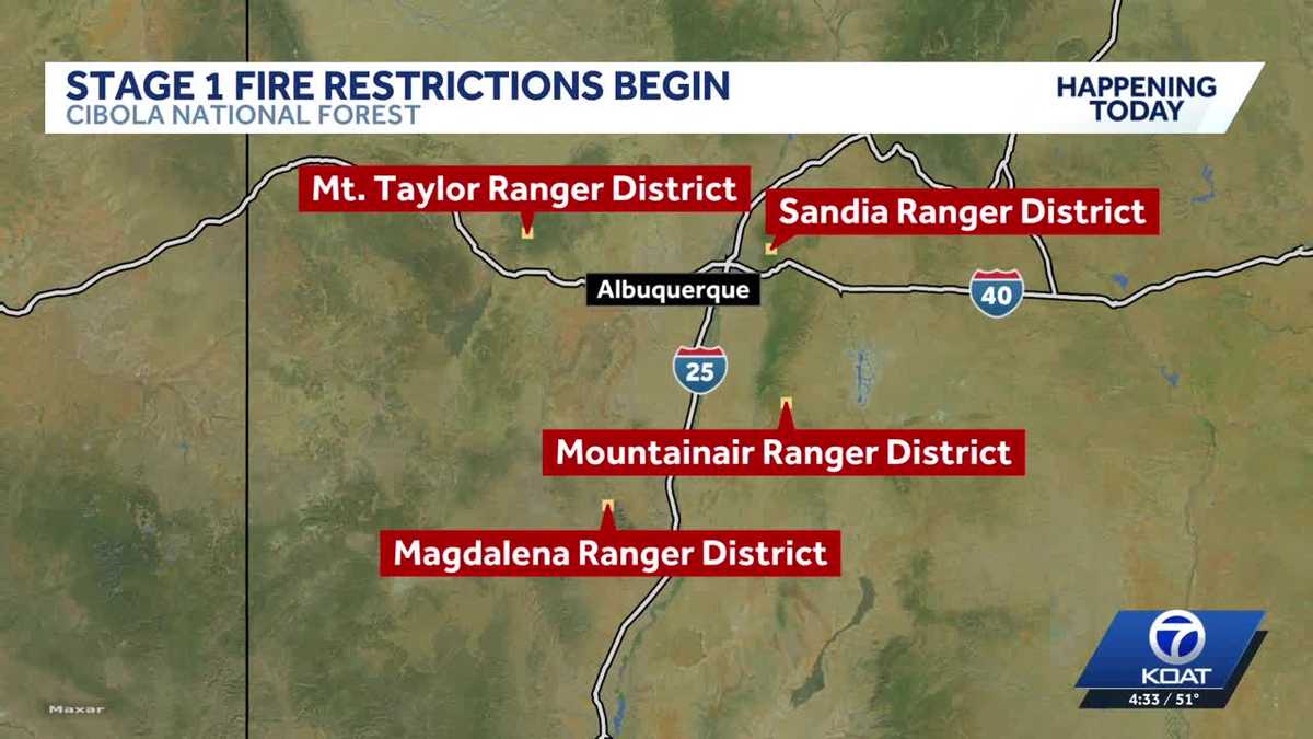 Cibola National Forest moves to Stage 1 fire restrictions Friday