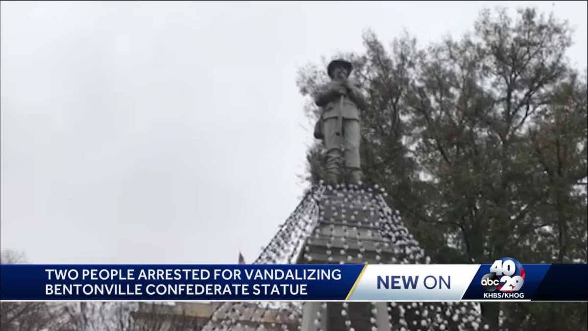 Two charged with damaging Bentonville Confederate Monument