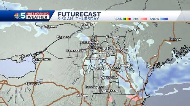 Vermont, New York hourly maps: Track snowfall for winter storm