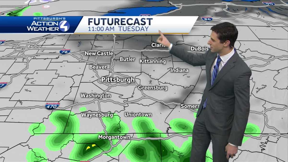 Scattered rain moves in Tuesday morning, afternoon