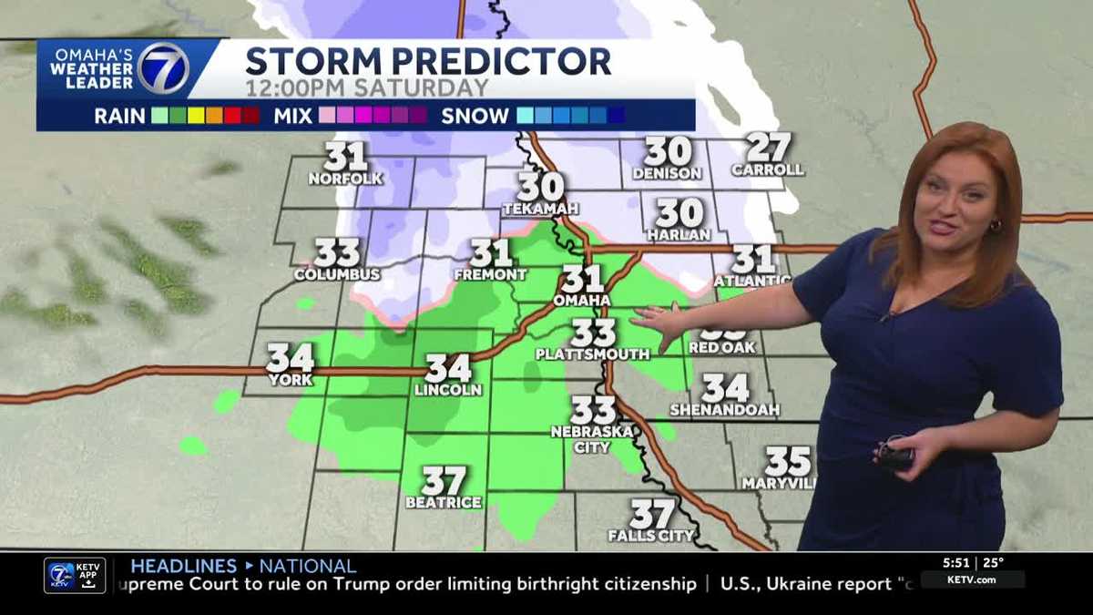 Omaha weather: Snow and rain timeline Saturday afternoon