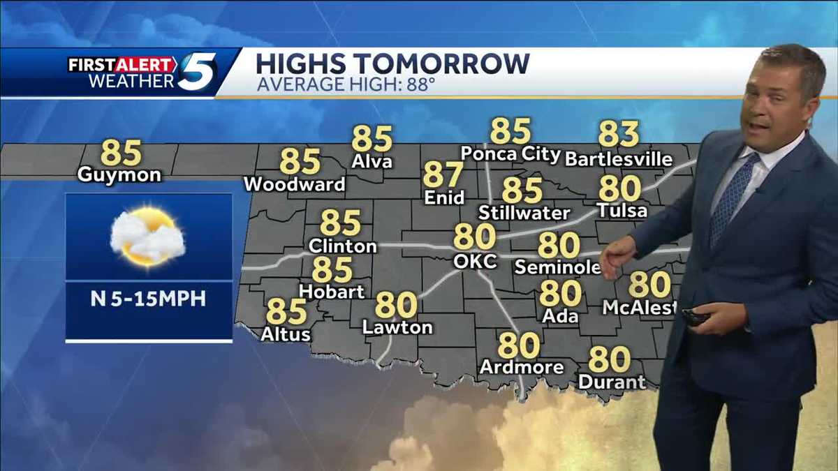 Cooler air moves in tomorrow