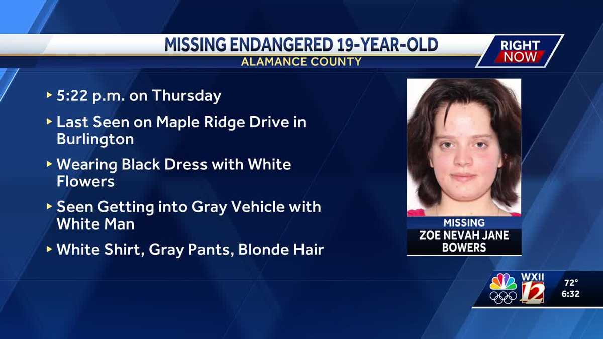 Missing Endangered Alert issued for Burlington 19-year-old Zoe Bowers