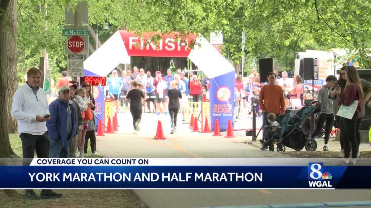 Runners giving it their all in the YMCA marathon and half marathon in York
