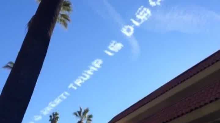 Skywriting message bashes Trump
