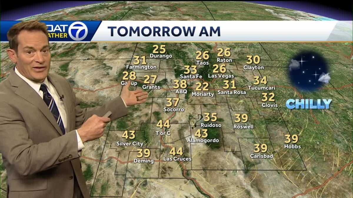 Warmer temperatures move in behind this morning's weak storm system