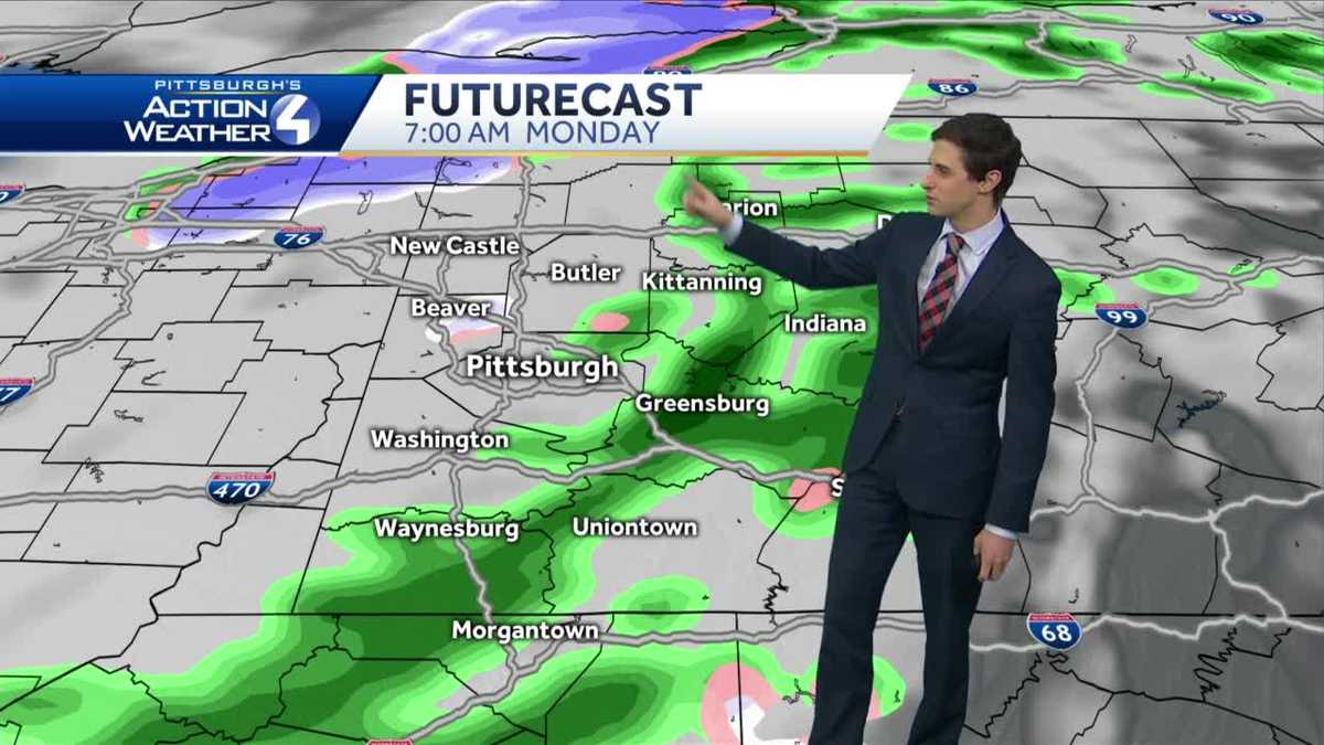 Scattered storms moving in tonight, rain continues Monday
