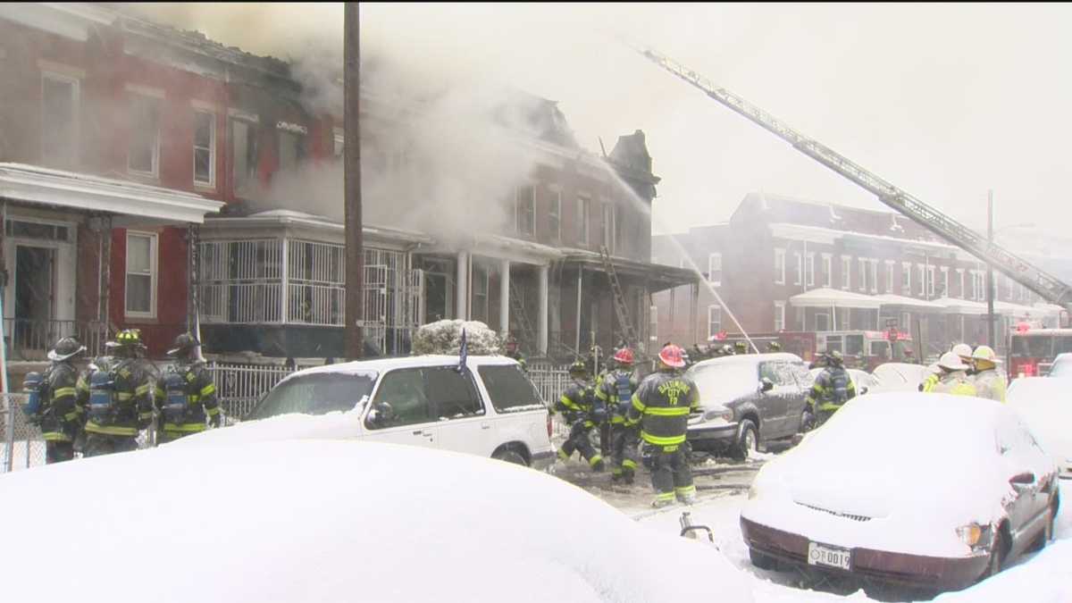 Dozens displaced in 9-home fire during snowstorm