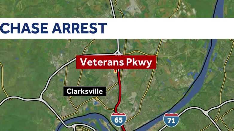 Man arrested after leading police chase from Clarksville to Louisville