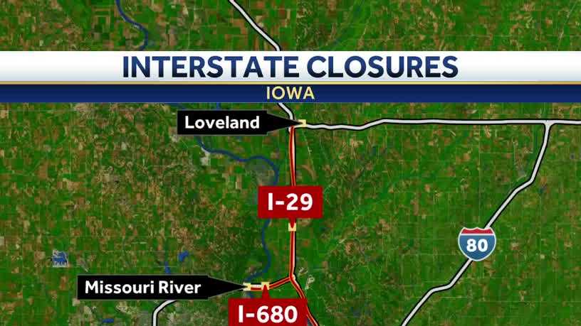 Missouri River flooding: I-29 north of Council Bluffs, I-680 closed