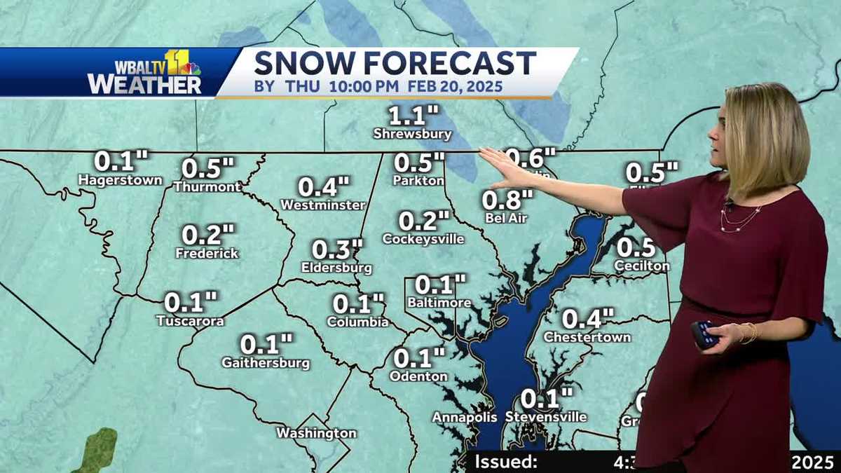 Maryland weather: Light snow and wind gust for Thursday morning