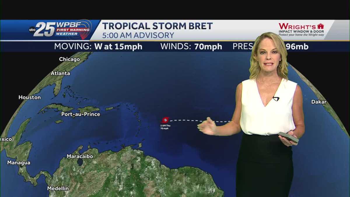 Tracking Tropical Storm Bret and Tropical Depression Four