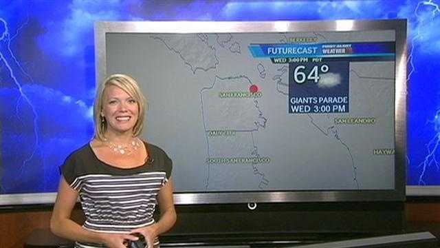 Tamara forecasts weather conditions for Giants parade
