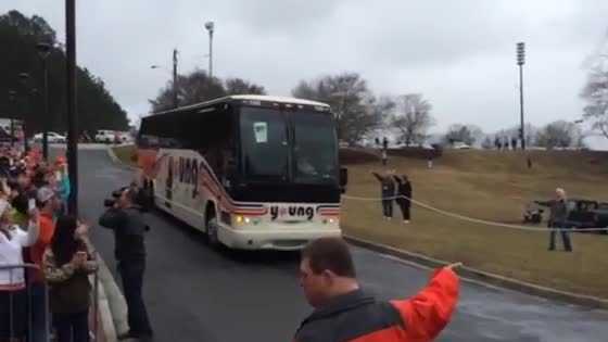 Clemson team buses leave campus for airport