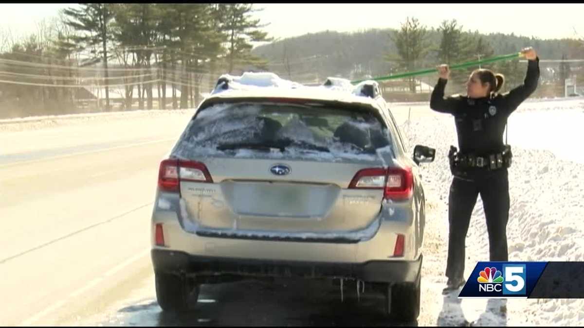 Police warn drivers to clear snow & ice off cars