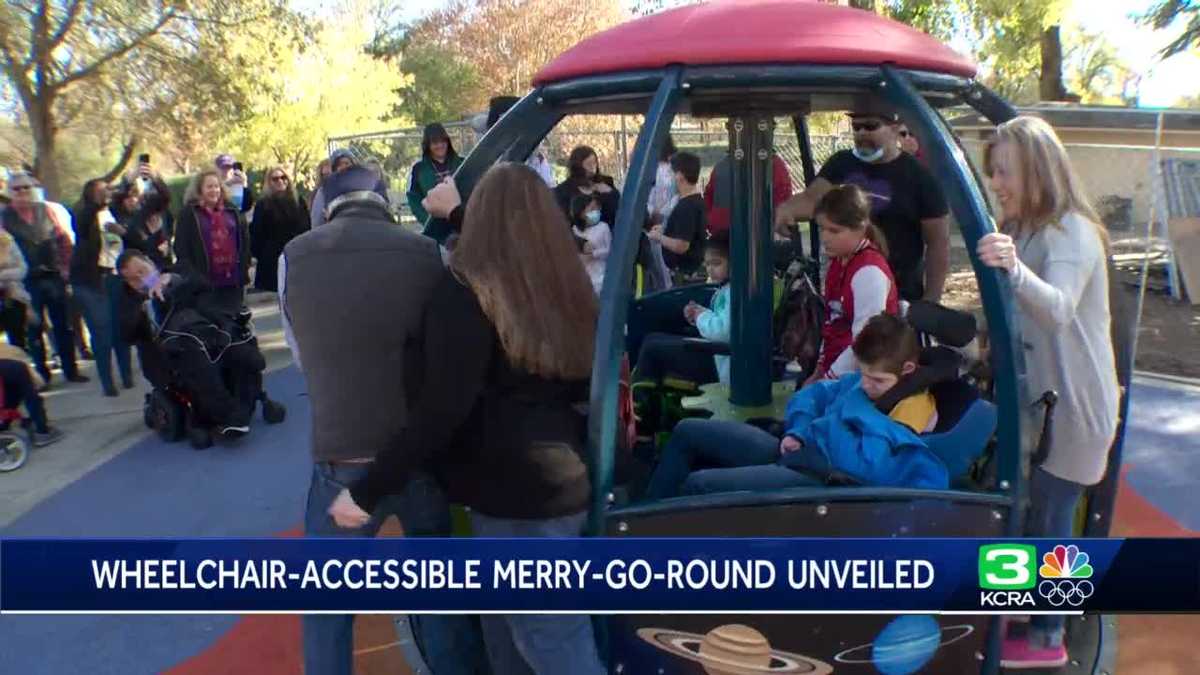 Wheelchair-accessible merry-go-round now at Sacramento park