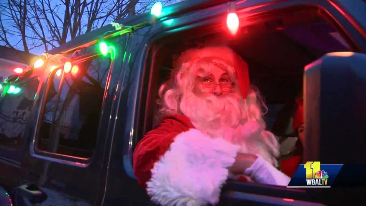 Santa leads Jeep caravan through Catonsville to spread holiday cheer