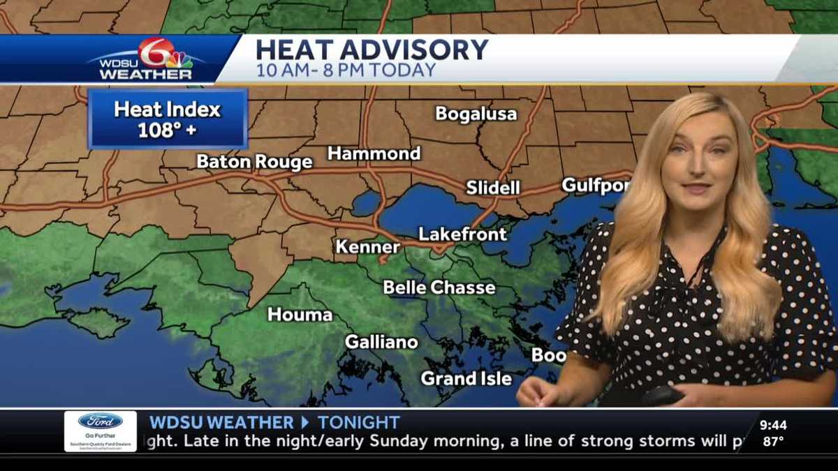 Heat Advisory today, Strong storms tonight