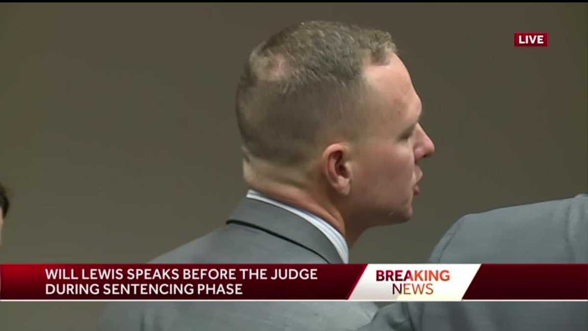 Will Lewis talks during his sentencing