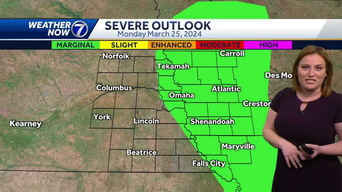 Cooler, dreary and breezy Monday. March 25 afternoon weather forecast