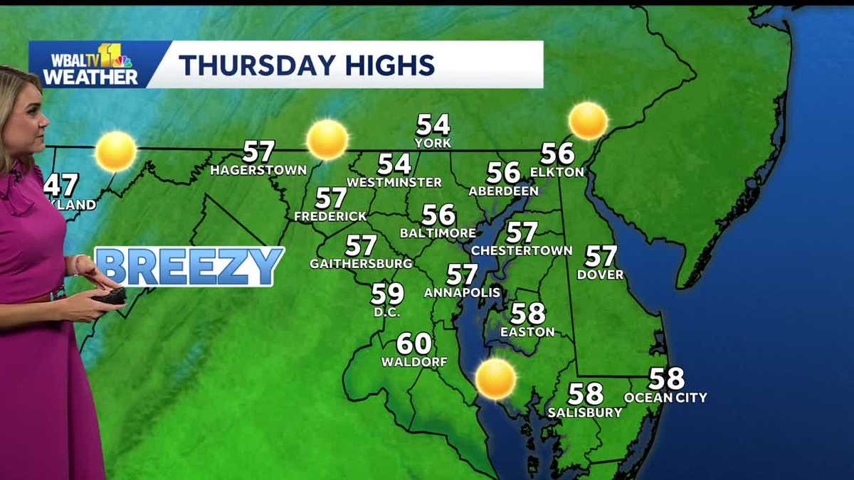 Sunny on Thursday with brisk winds