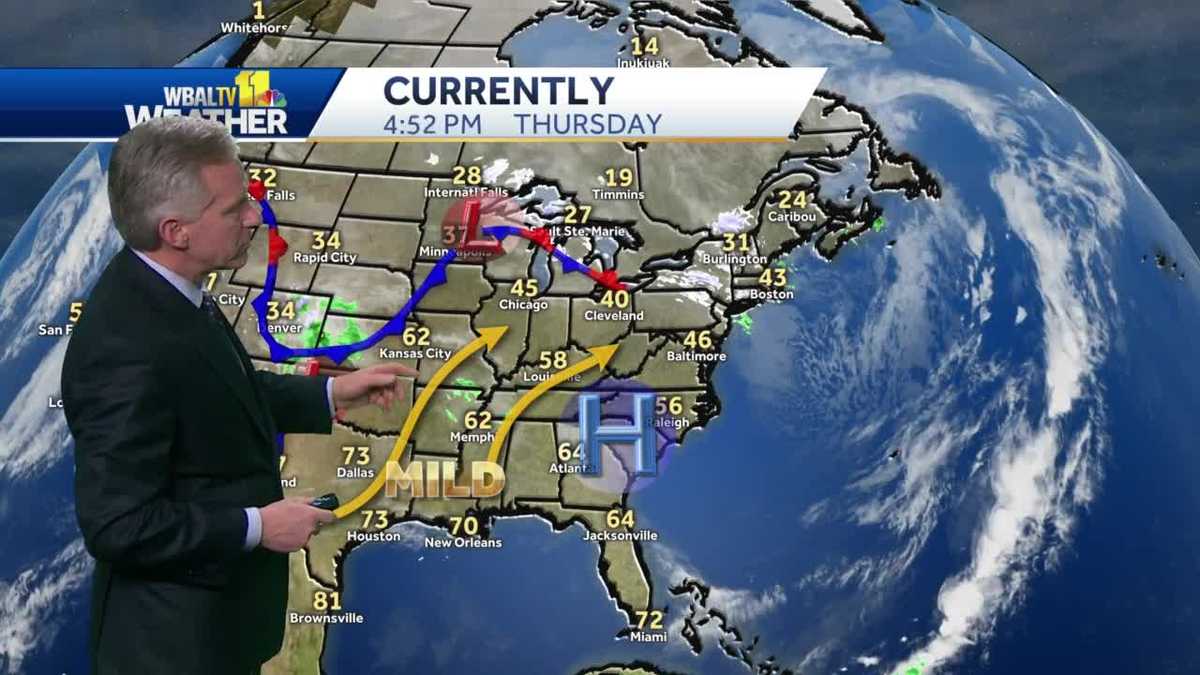 Cold Thursday night, isolated showers Friday