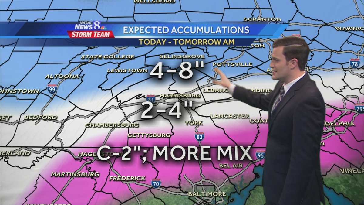 Snow, mix, and rain expected in the next 24 hours