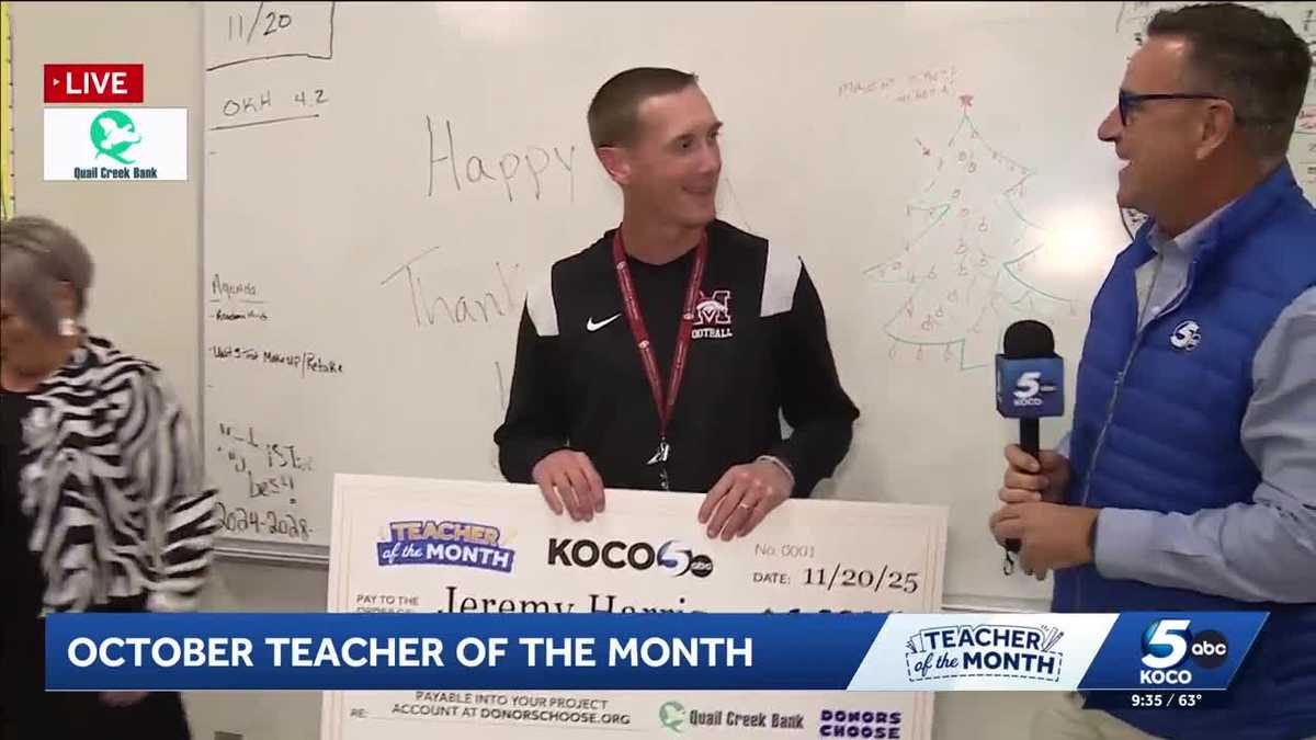 KOCO 5 surprises Mustang educator as October Teacher of the Month