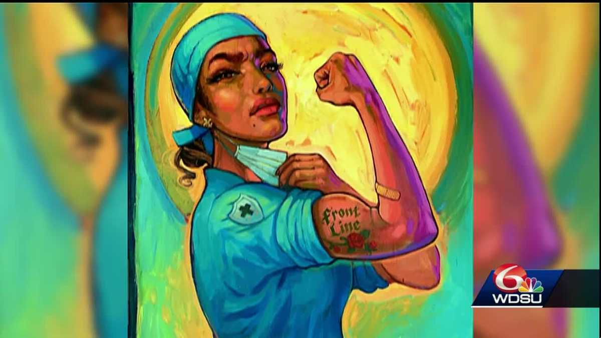 New Orleans artist Terrance Osborne pays homage to health care workers