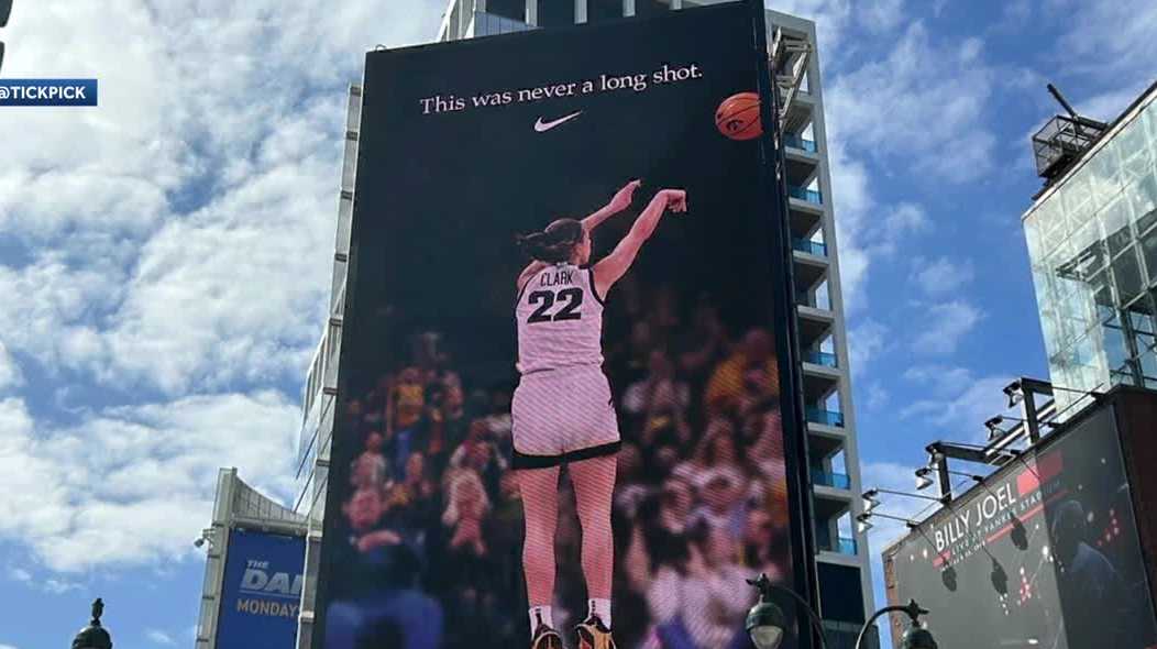 Times Square Nike billboard features Iowa star Caitlin Clark