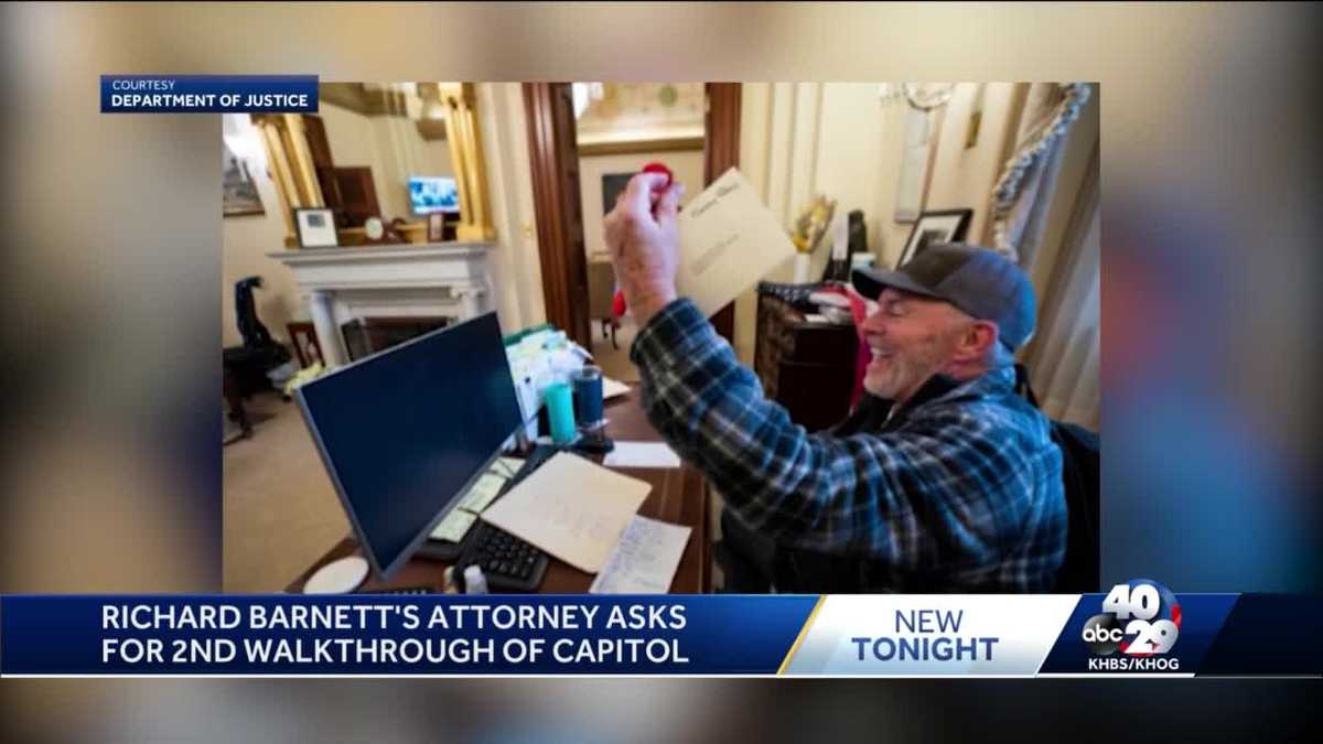 Richard Barnett appears in court via Zoom