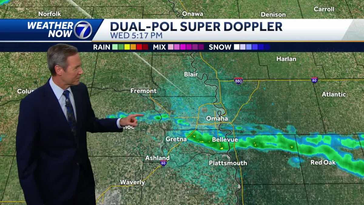 Wednesday evening July 6 Omaha weather forecast. Light showers