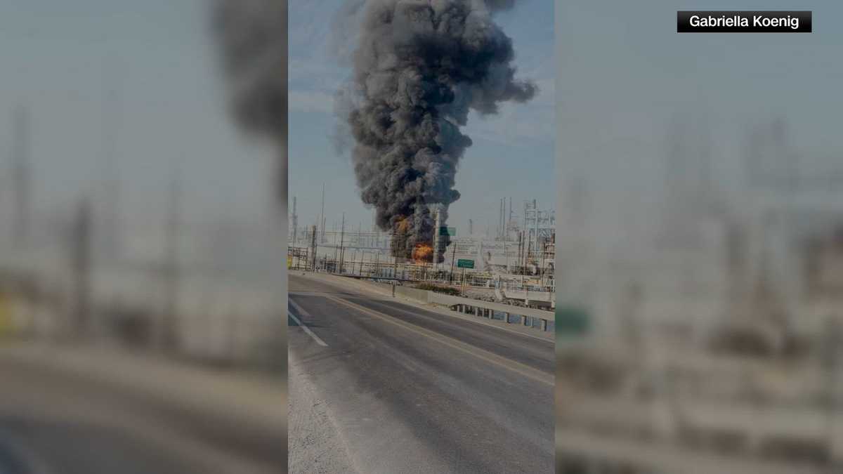 Video shows fire burning at Port Arthur Valero refinery