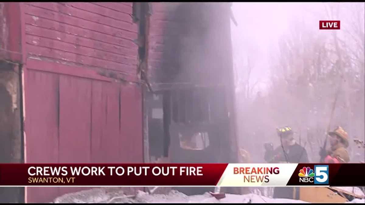 Swanton barn goes up in flames