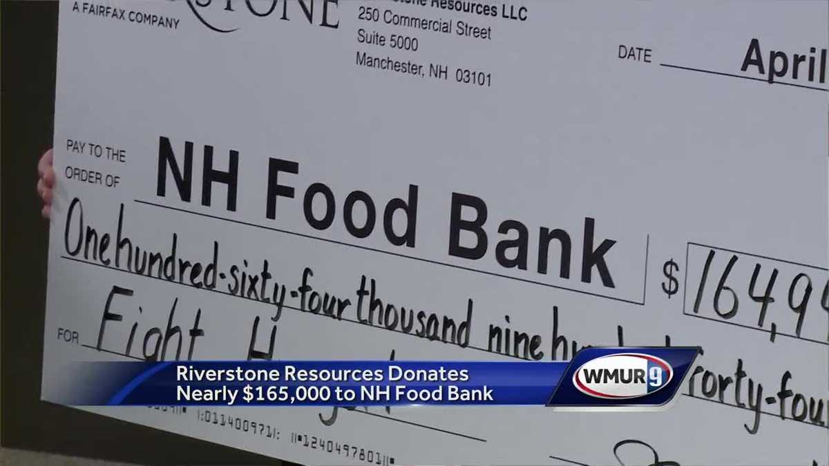 Riverstone Resources donates nearly $165,000 to NH Food Bank
