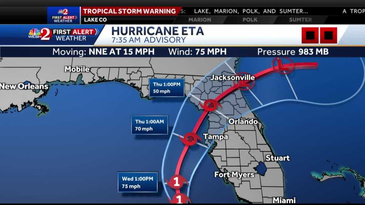 Eta strengthens into hurricane, expected to bring strong winds, rain to ...