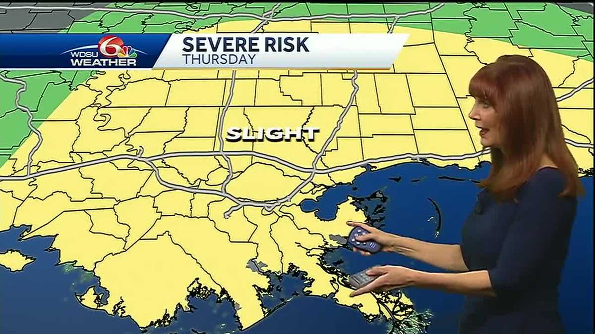 Slight risk severe storms Thursday