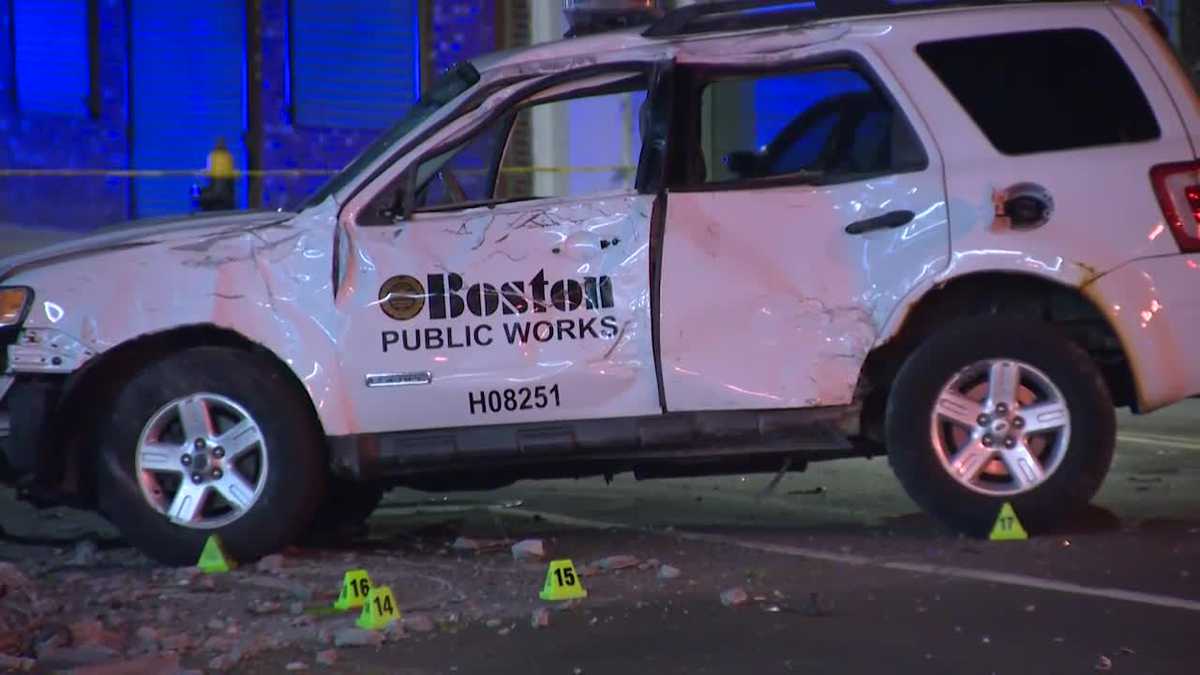 Boston DPW vehicle involved in life-threatening crash