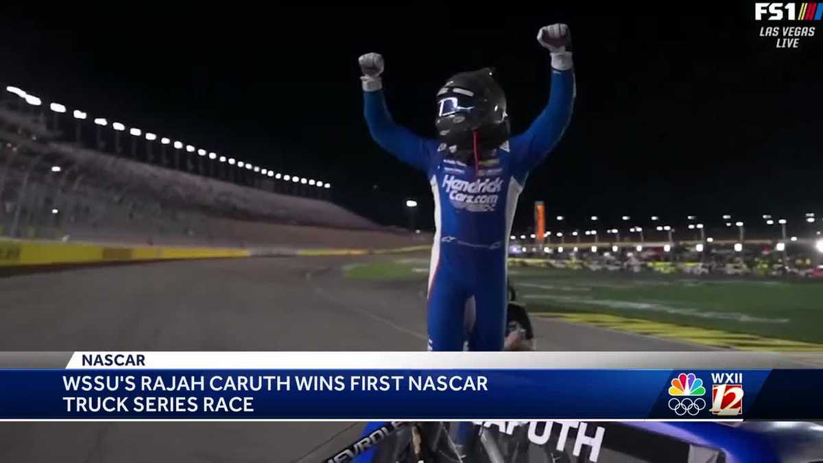 Winston-Salem State University Student wins first NASCAR truck series race